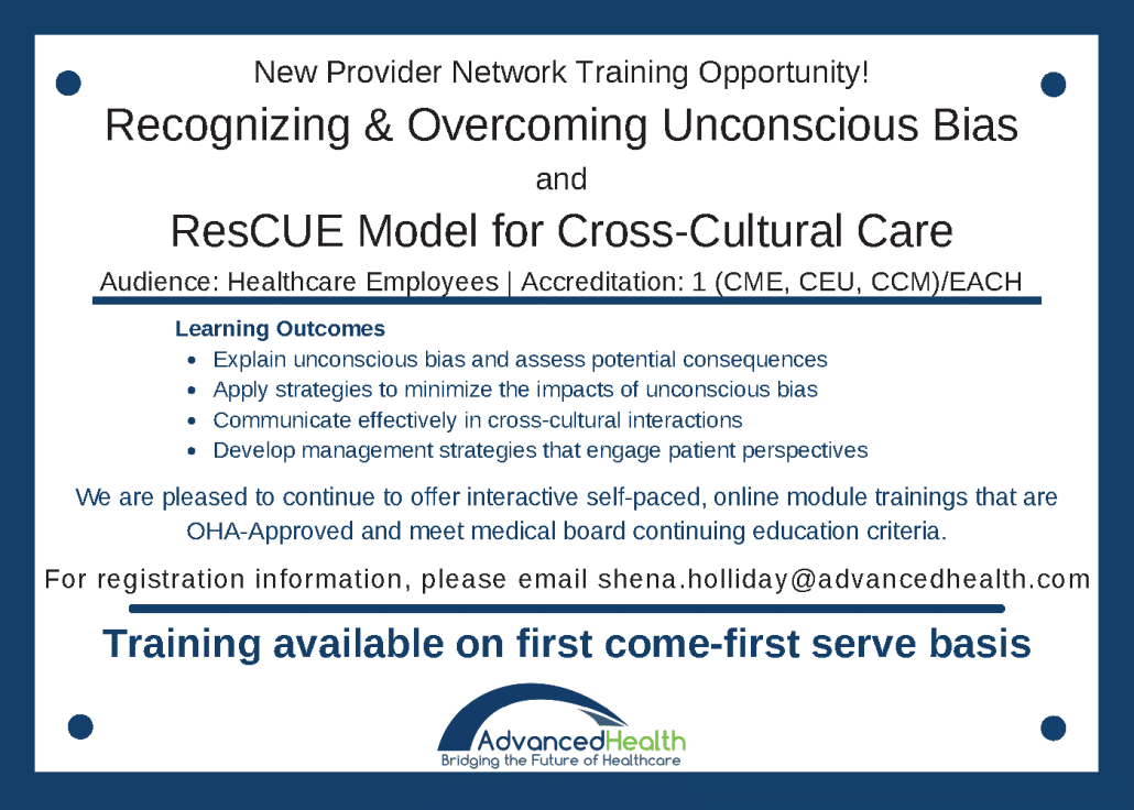 Provider Trainings - Advanced Health